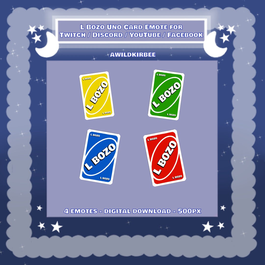 L BOZO Uno Card Emote for Discord / Twitch / Youtube / - Etsy
