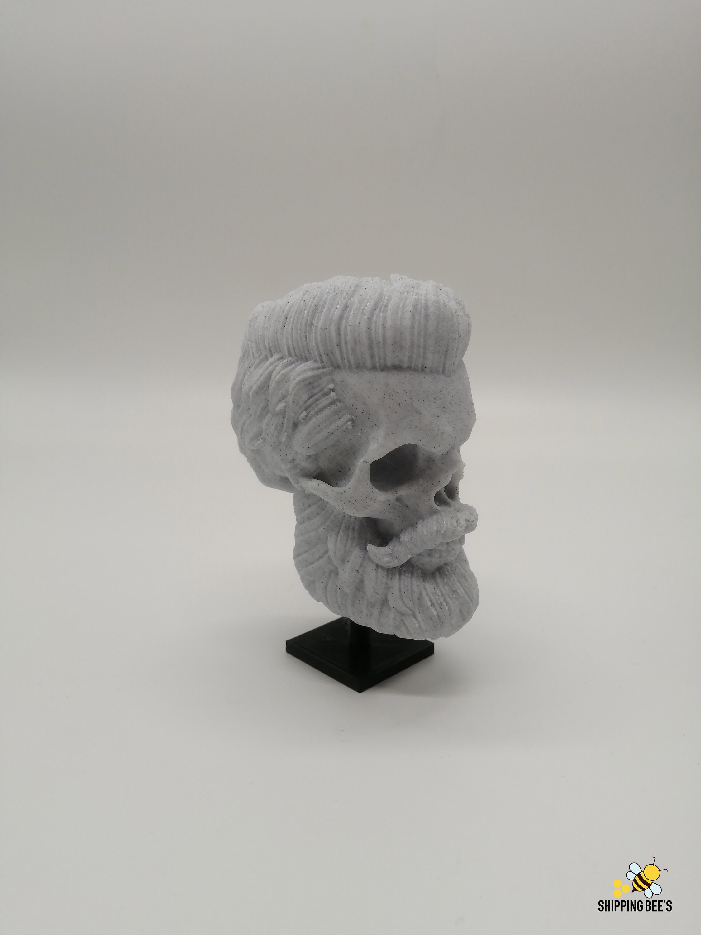 3D Printed Bearded Skull Bust - Etsy