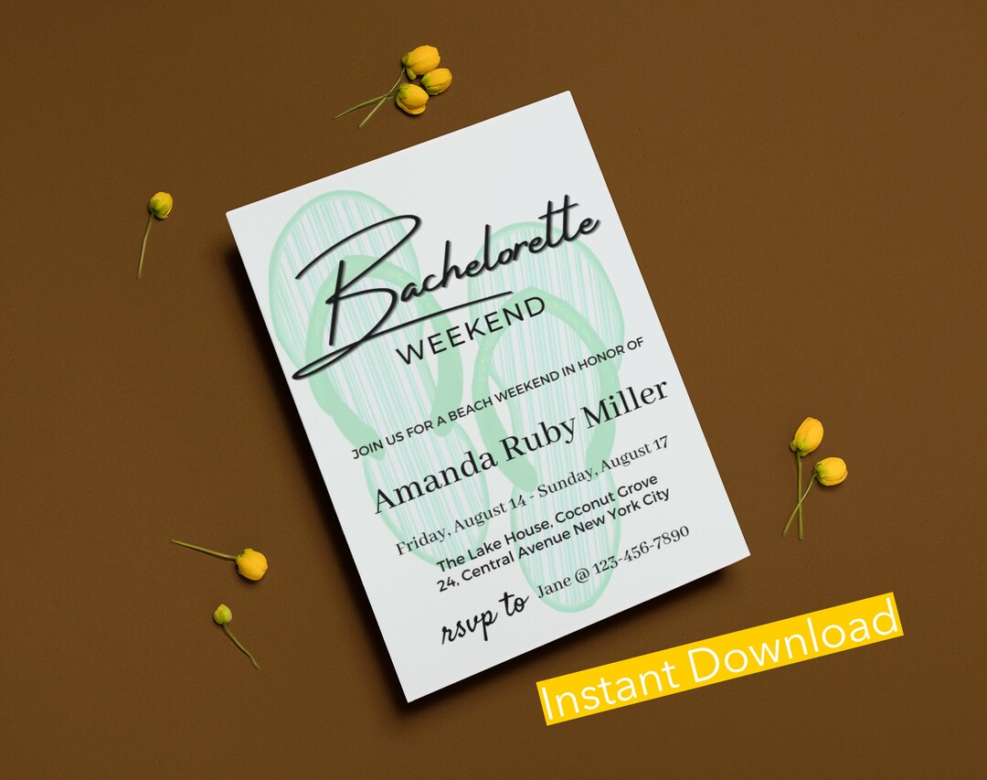 Editable Boat Bachelorette Invitation, Summer Bachelorette Party, Tying ...