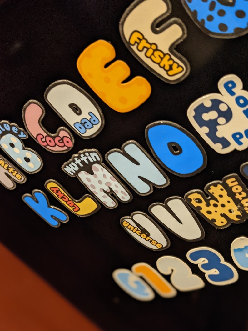 Bluey Inspired Alphabet/number Fridge Magnets - Etsy