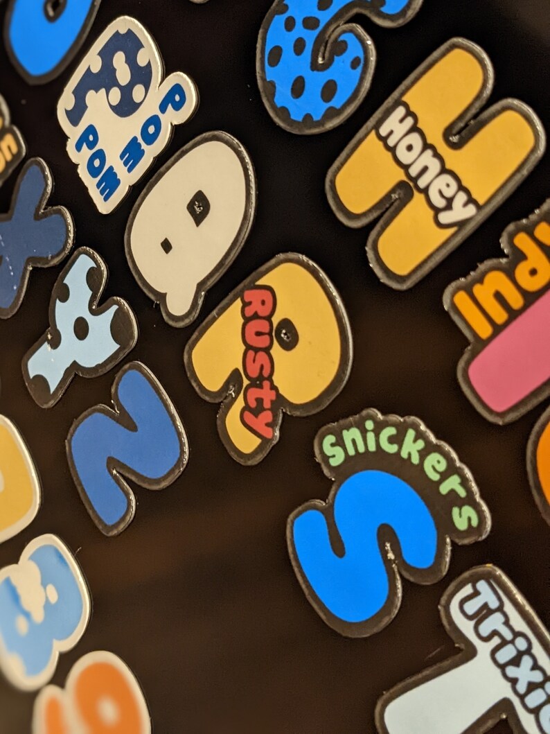 Bluey Inspired Alphabet/number Fridge Magnets - Etsy