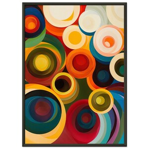 Abstract Colorful Modern Circle Shape Wall Art, Living Room Wall Decor, Wall Art Canvas, Premium ...