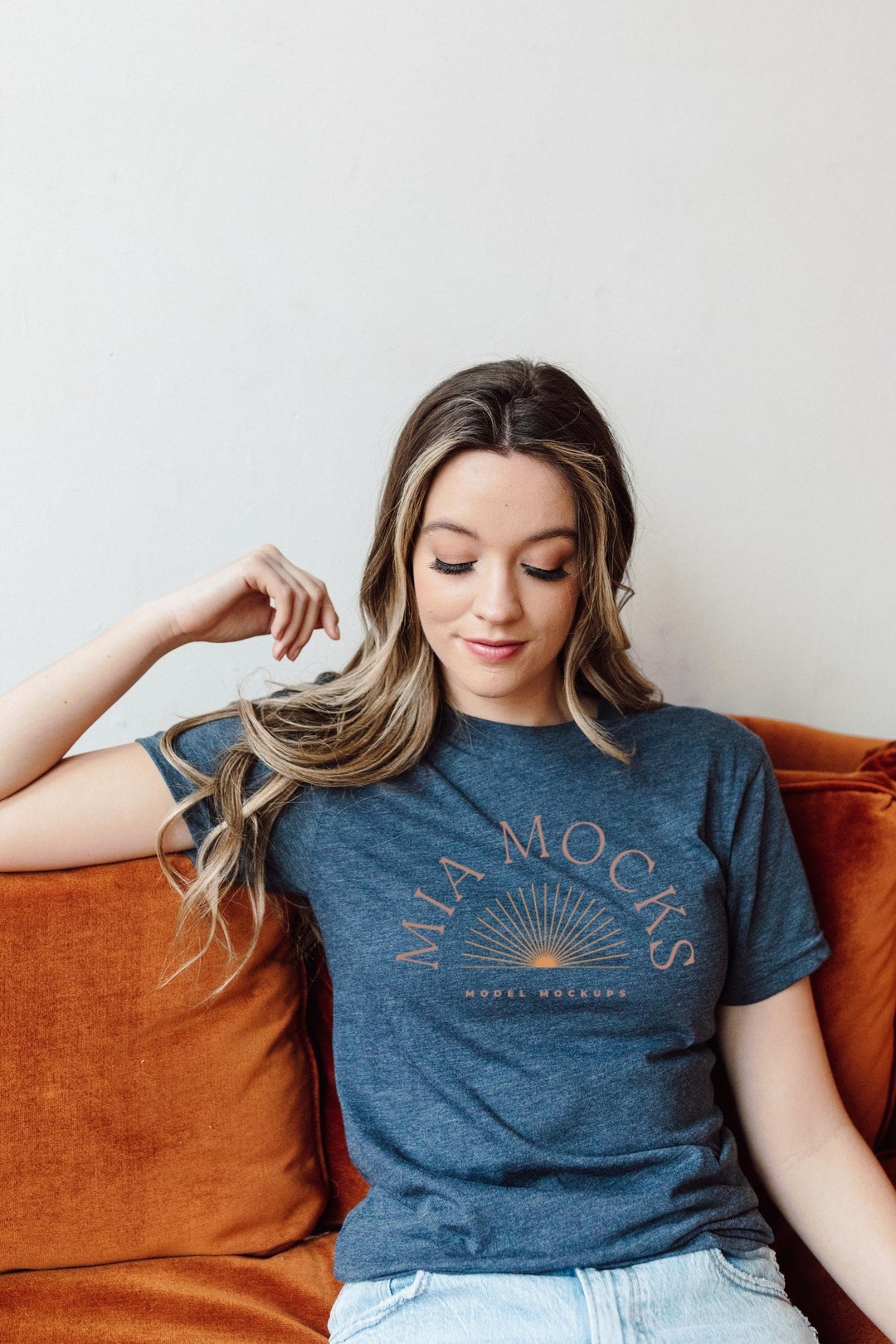 Model Mockup | Next Level 6010 Mockup | Next Level Vintage Navy Tri ...