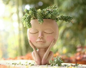 Lady Head Planter | Etsy
