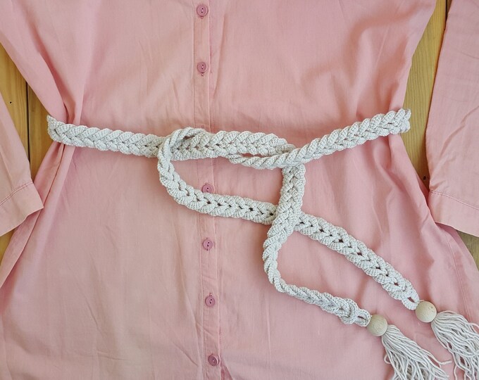 Twisted Rope Belt, Cream Color Belt in Boho Style, Stylish Belt ...