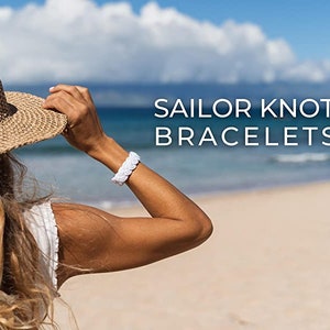 Sailor Knot Bracelet, Turks Head White Rope Bracelets, Nautical Thick ...