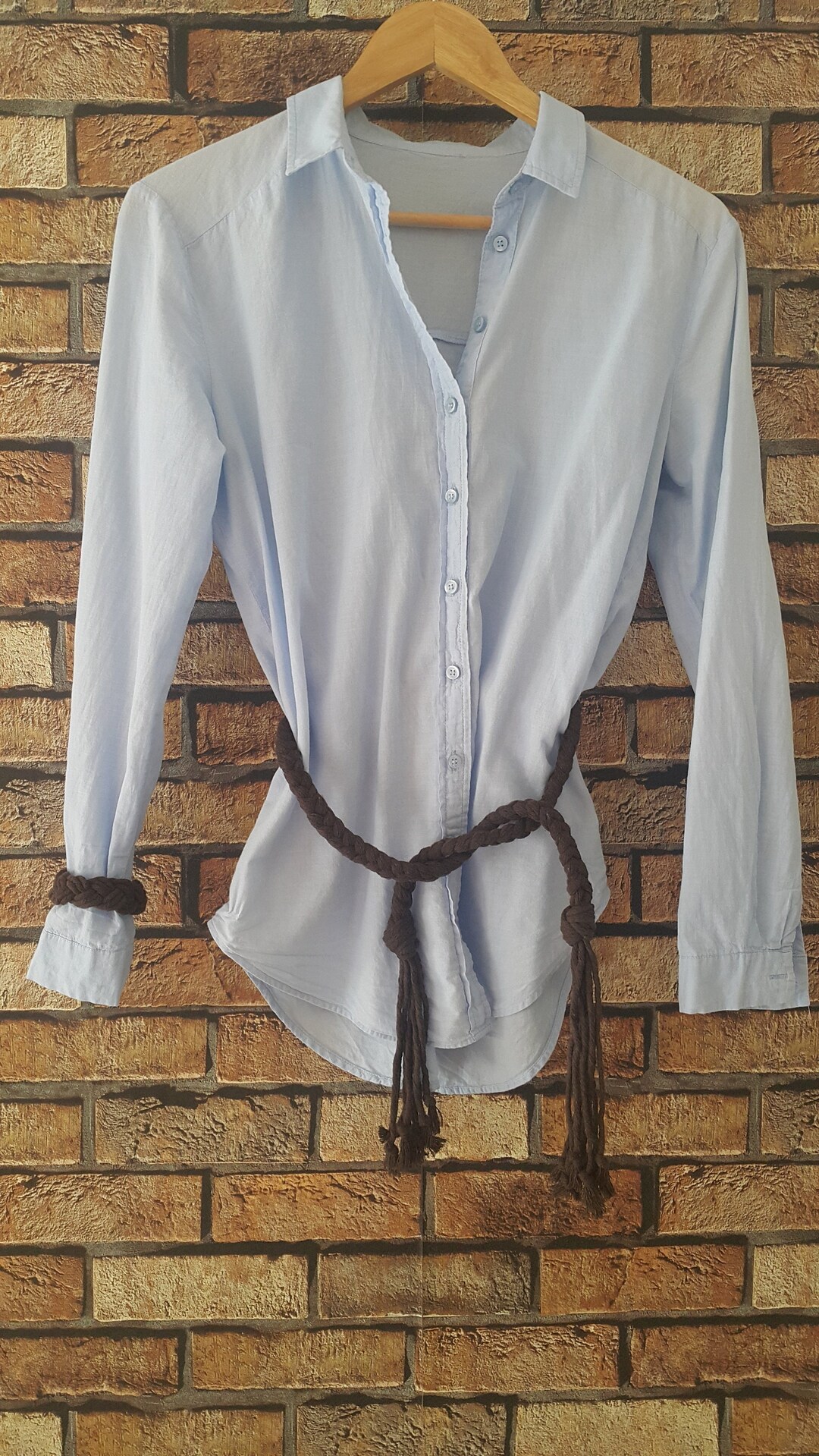 Braided Rope Belt and Bracelet 2 in 1, Dark Brown Utility Belt ...