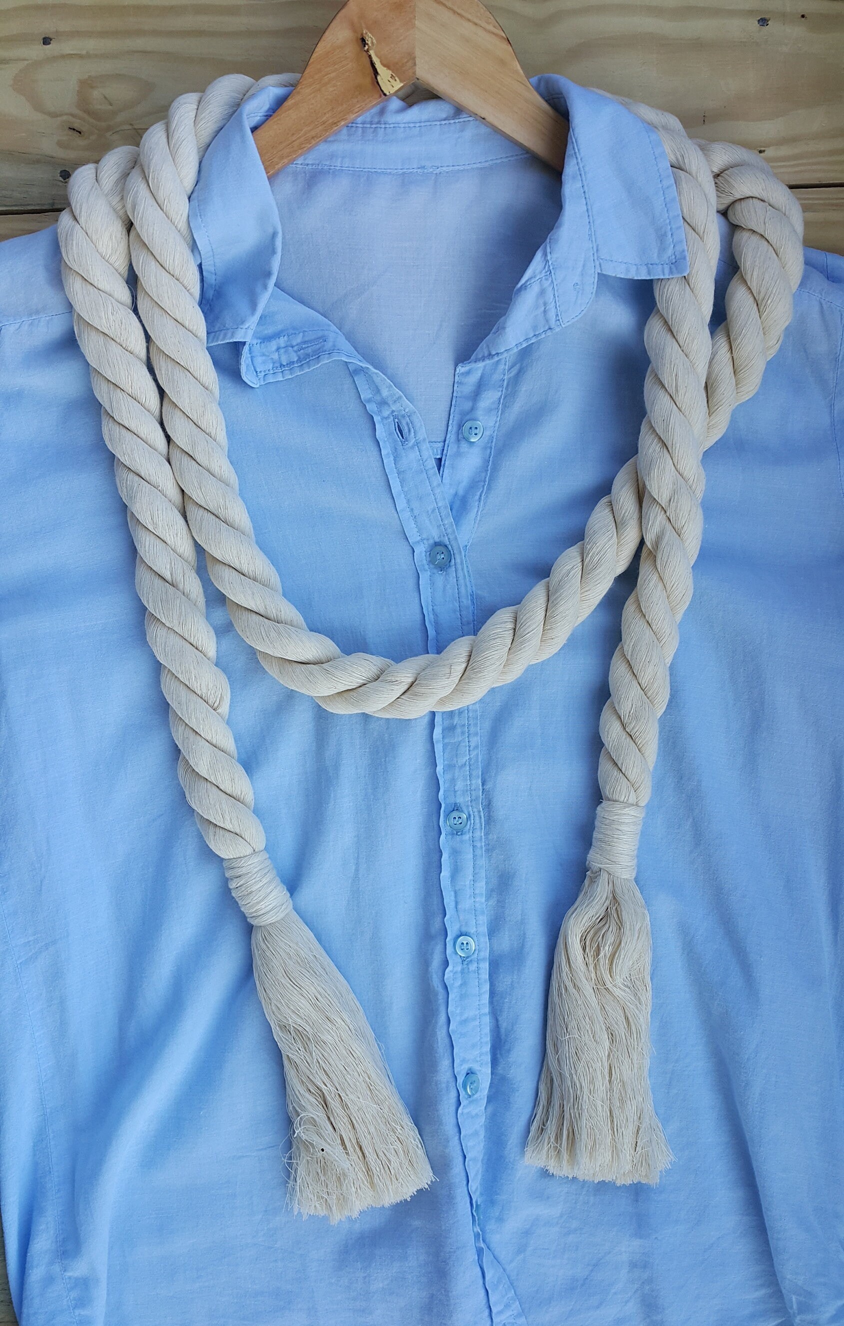 Nautical Rope Belt and Bracelet, Cream Wrapped Belt, Handmade Tassel ...