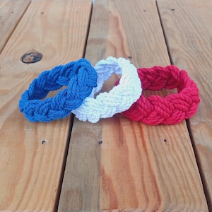 Sailor Knot Bracelet, Turks Head White Rope Bracelets, Nautical Thick ...