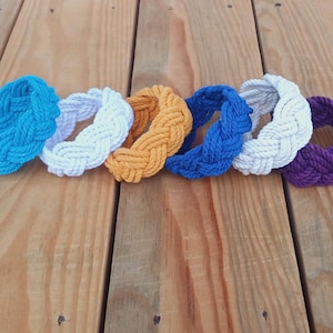 Sailor Knot Bracelet, Turks Head White Rope Bracelets, Nautical Thick ...