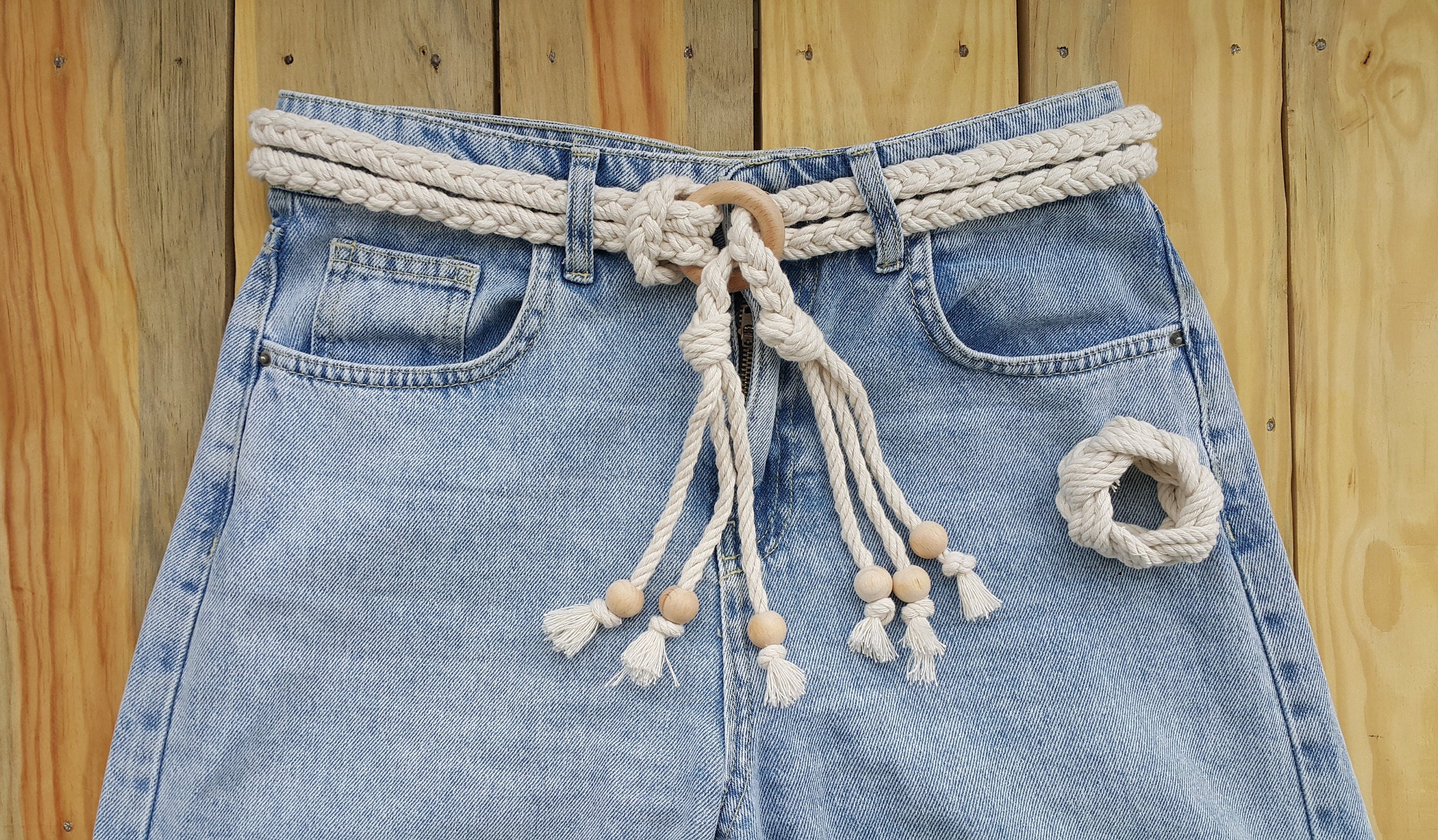 Cream Dress Waist Belt and Bracelet 2 in 1, Utility Women Belt, Beaded ...