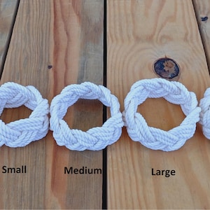 Sailor Knot Bracelet, Turks Head White Rope Bracelets, Nautical Thick ...