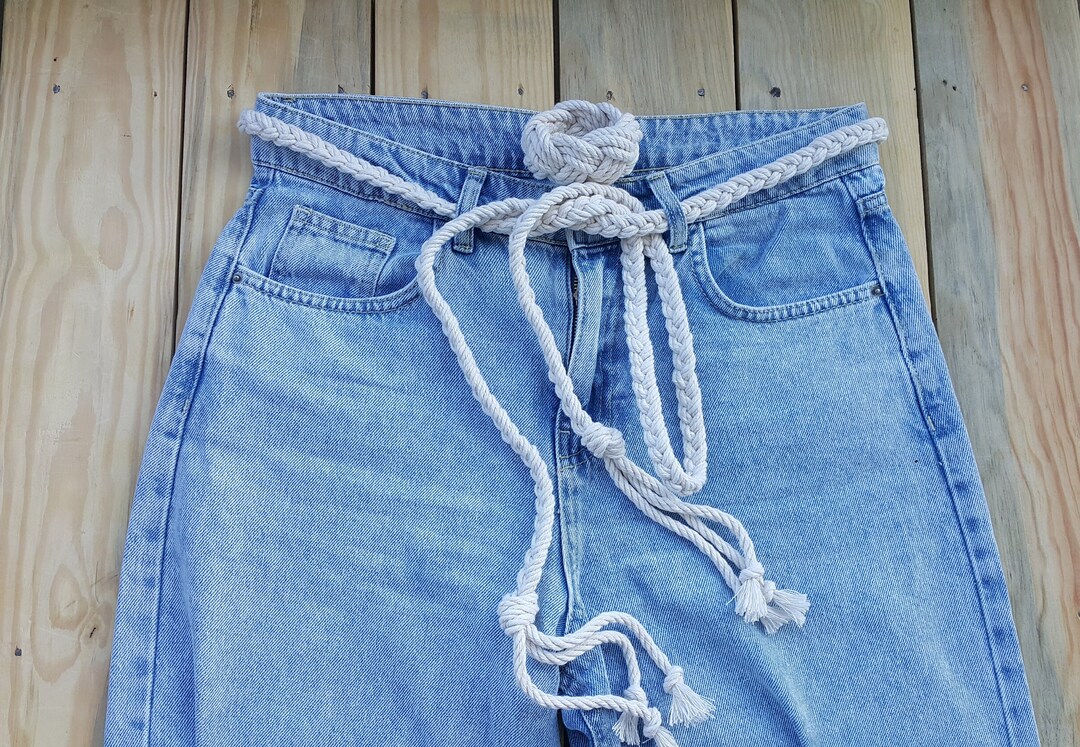 Nautical Rope Belt and Bracelet 2 in 1, Ivory Utility Belt, Knot Waist ...