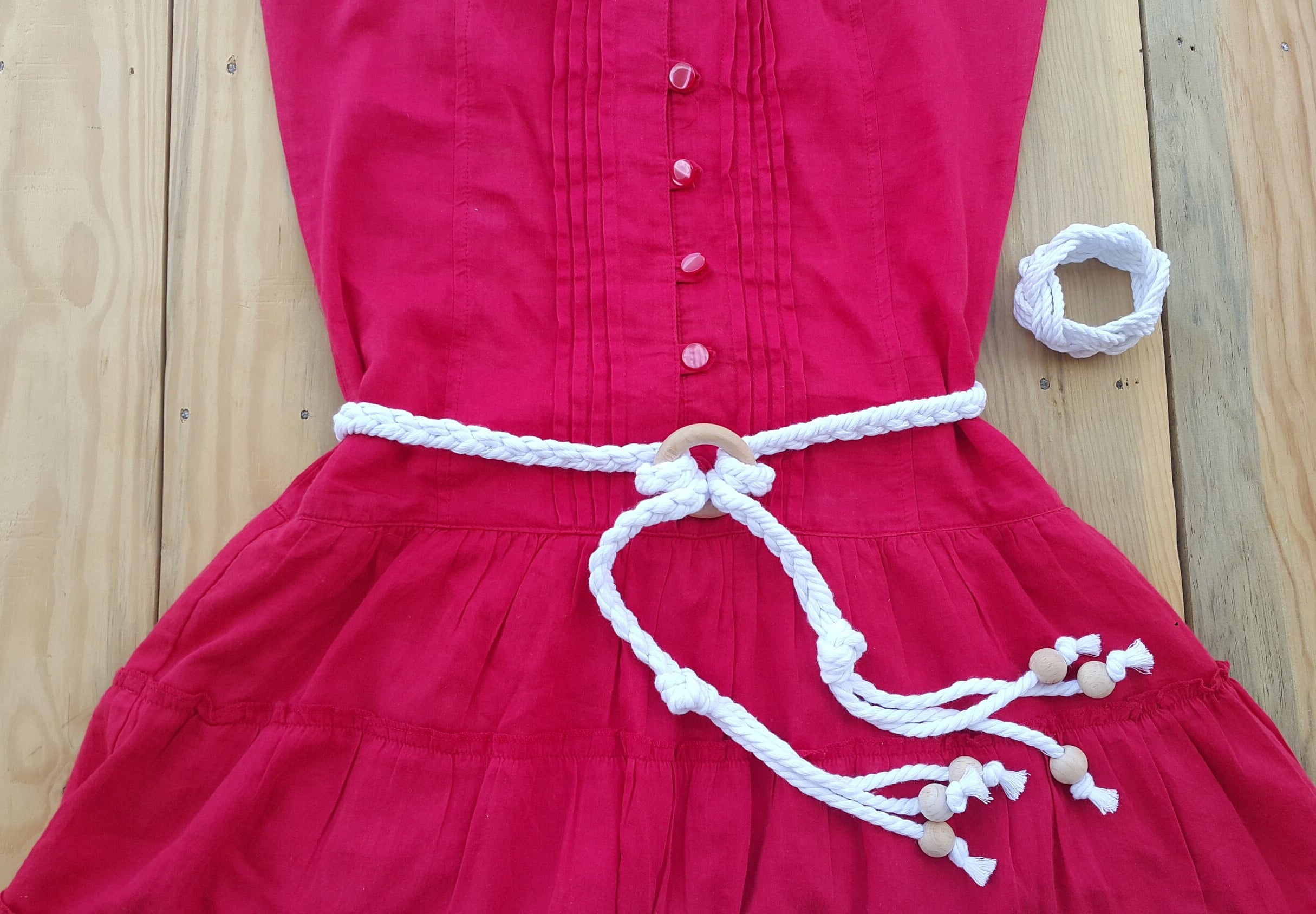 Cream Dress Waist Belt and Bracelet 2 in 1, Utility Women Belt, Beaded ...