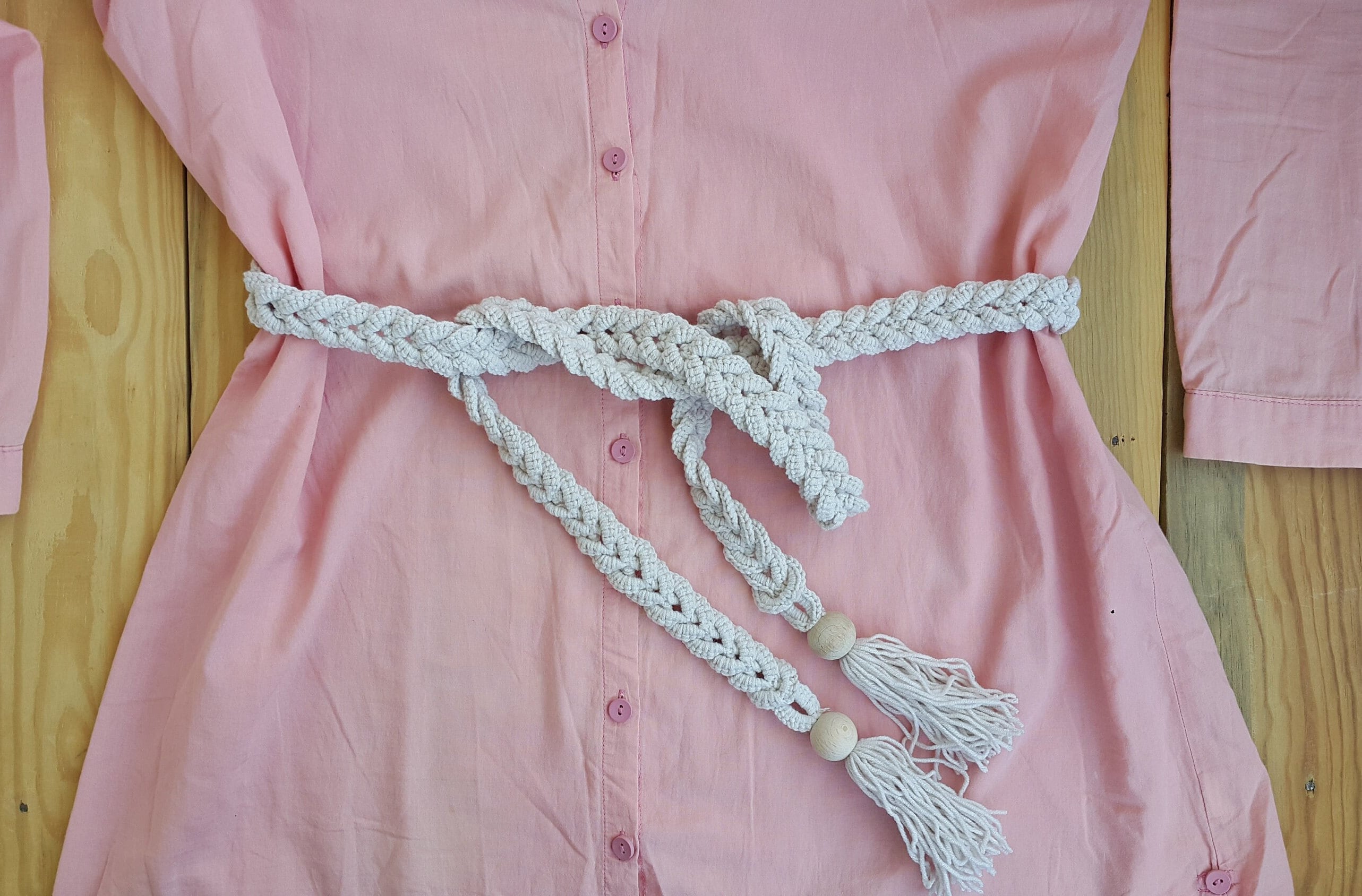 Braided Rope Belt, Ivory Wrap Belt, Tassel Rope Belt, Beaded String ...