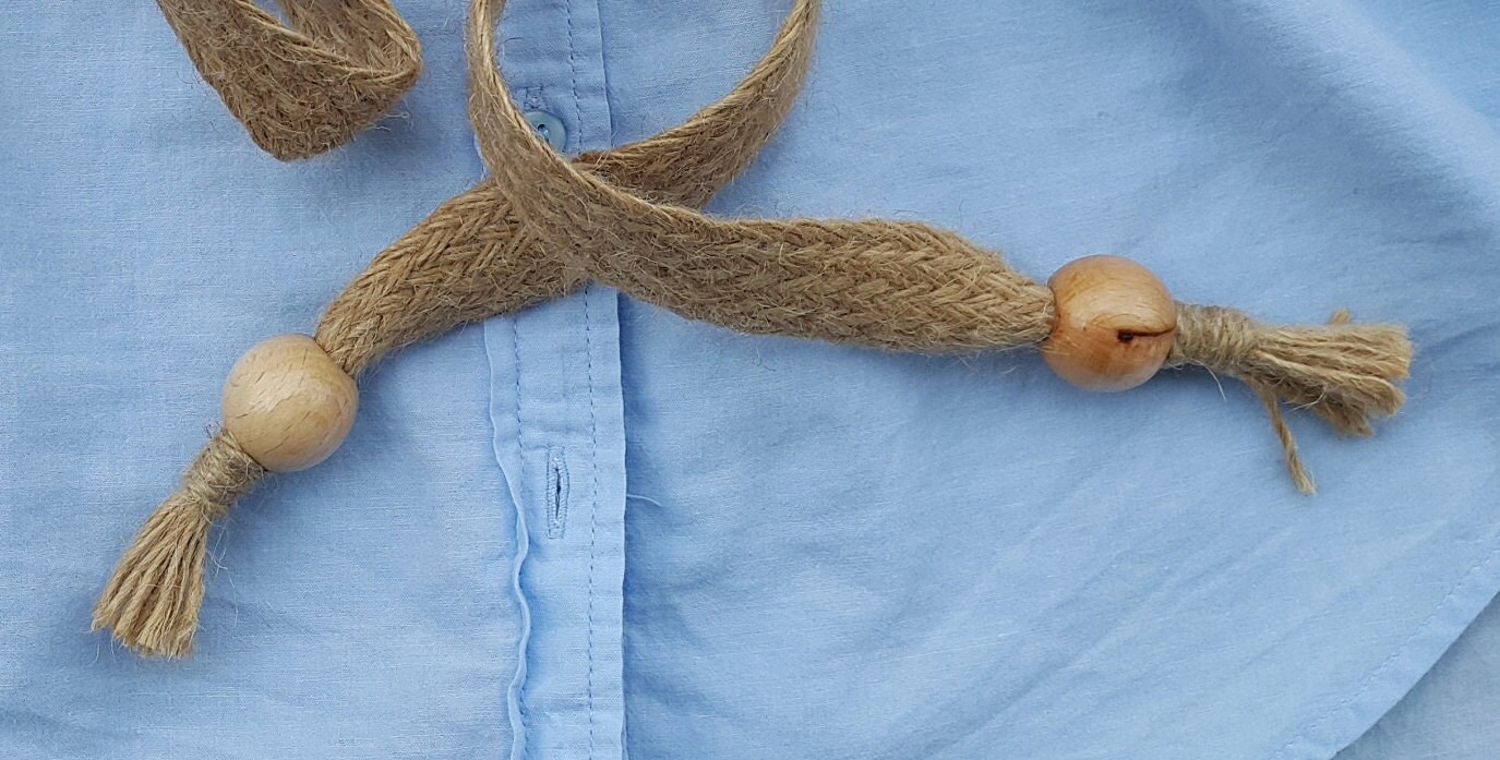 Brown Beaded Belt, Braided Rope Belt, Beach Dress Belt, Macrame Jute ...