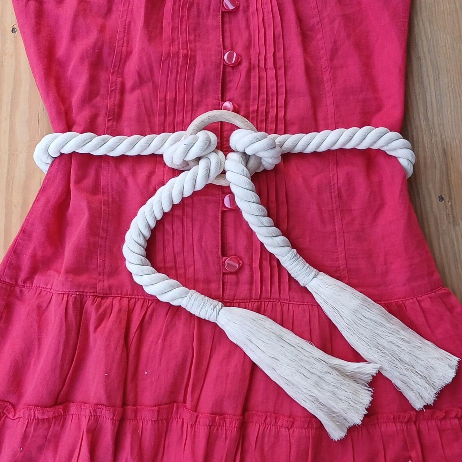 Macrame Fringe Belt for Women, Cream Braided Rope Belt, Medieval Tie ...