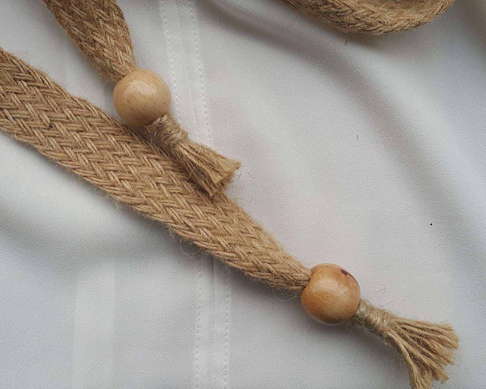 Brown Beaded Belt, Braided Rope Belt, Beach Dress Belt, Macrame Jute ...