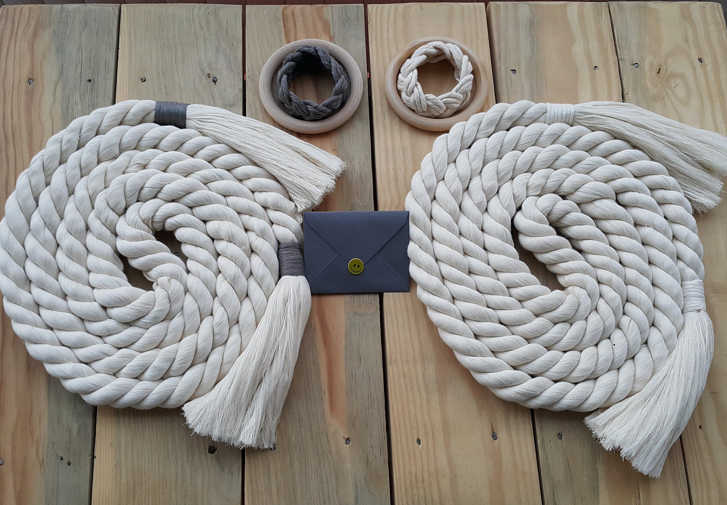 Nautical Rope Belt and Bracelet, Cream Wrapped Belt, Handmade Tassel ...