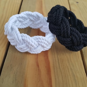 Sailor Knot Bracelet, Turks Head White Rope Bracelets, Nautical Thick ...