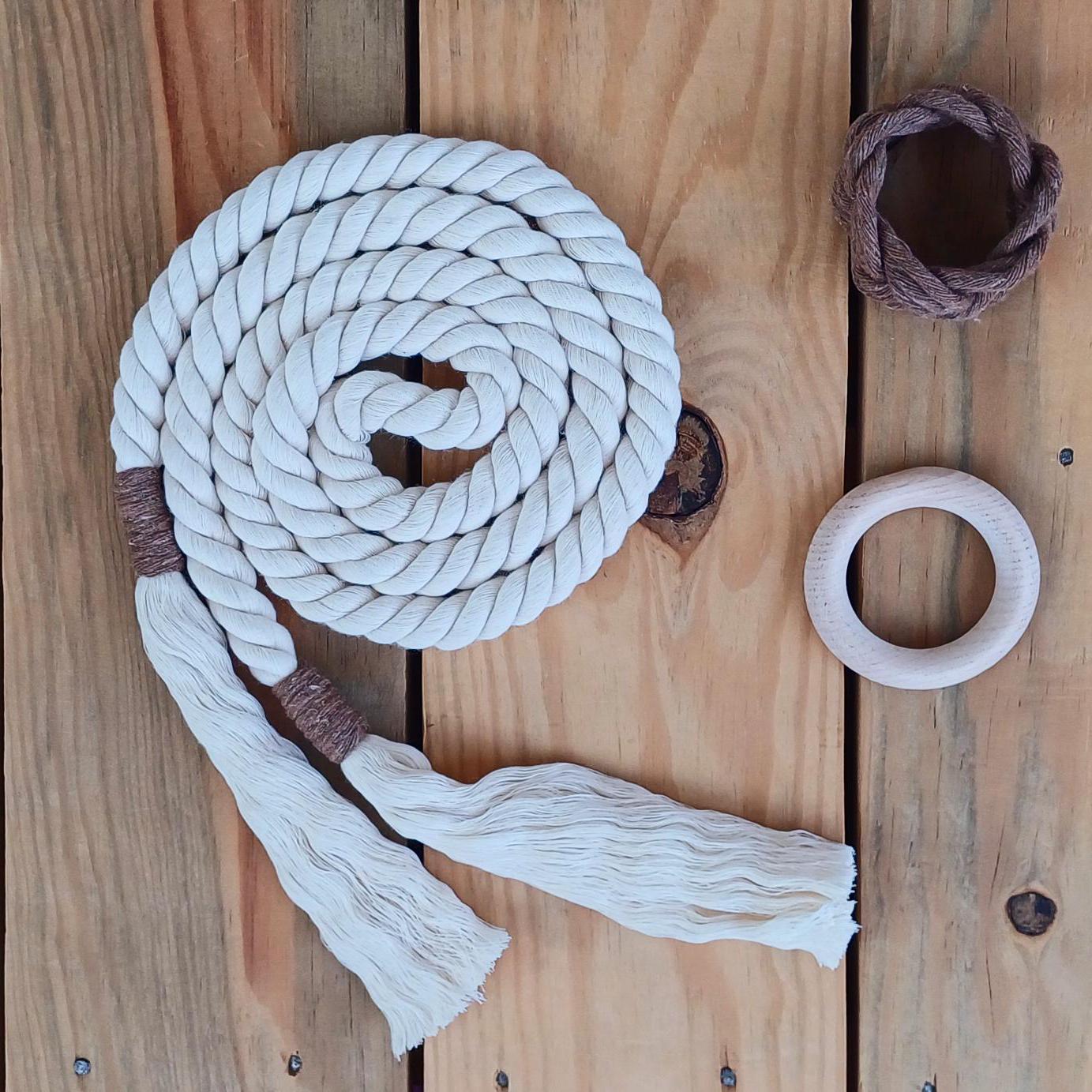 Macrame Womens Belt and Bracelet 2in1, Cream Braided Rope Belt, Dress ...