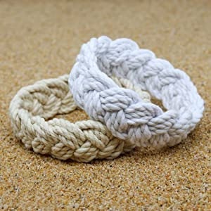 Sailor Knot Bracelet, Turks Head White Rope Bracelets, Nautical Thick ...