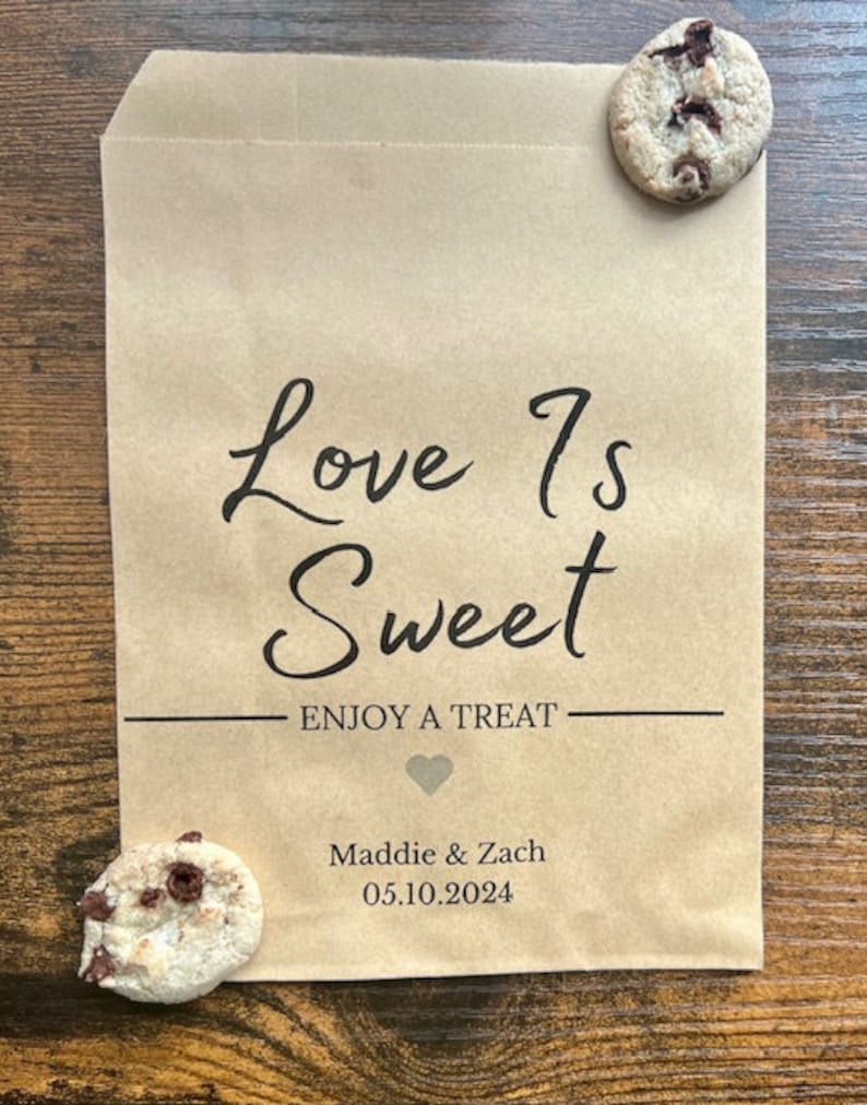 Love is Sweet Bags, Bridal Shower Favor Bags, Food Wedding Favors, Love ...