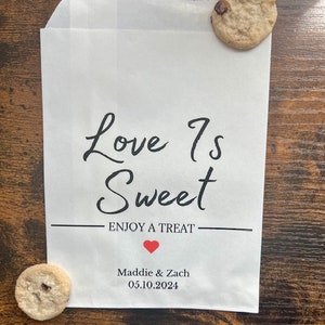 Love is Sweet Bags, Bridal Shower Favor Bags, Food Wedding Favors, Love ...
