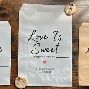 Love is Sweet Bags, Bridal Shower Favor Bags, Food Wedding Favors, Love ...