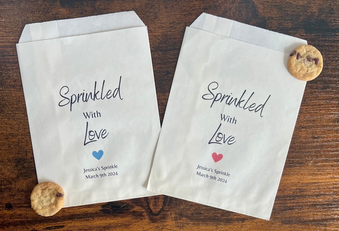 Custom Sprinkled With Love Treat Bags, Baby Shower Party Favors, Baby ...
