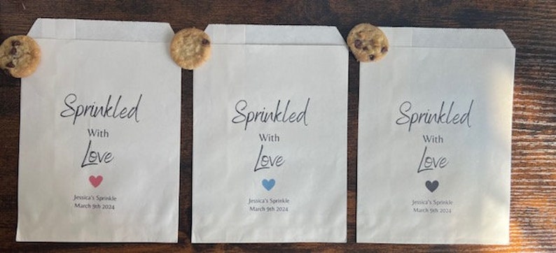 Custom Sprinkled With Love Treat Bags, Baby Shower Party Favors, Baby ...
