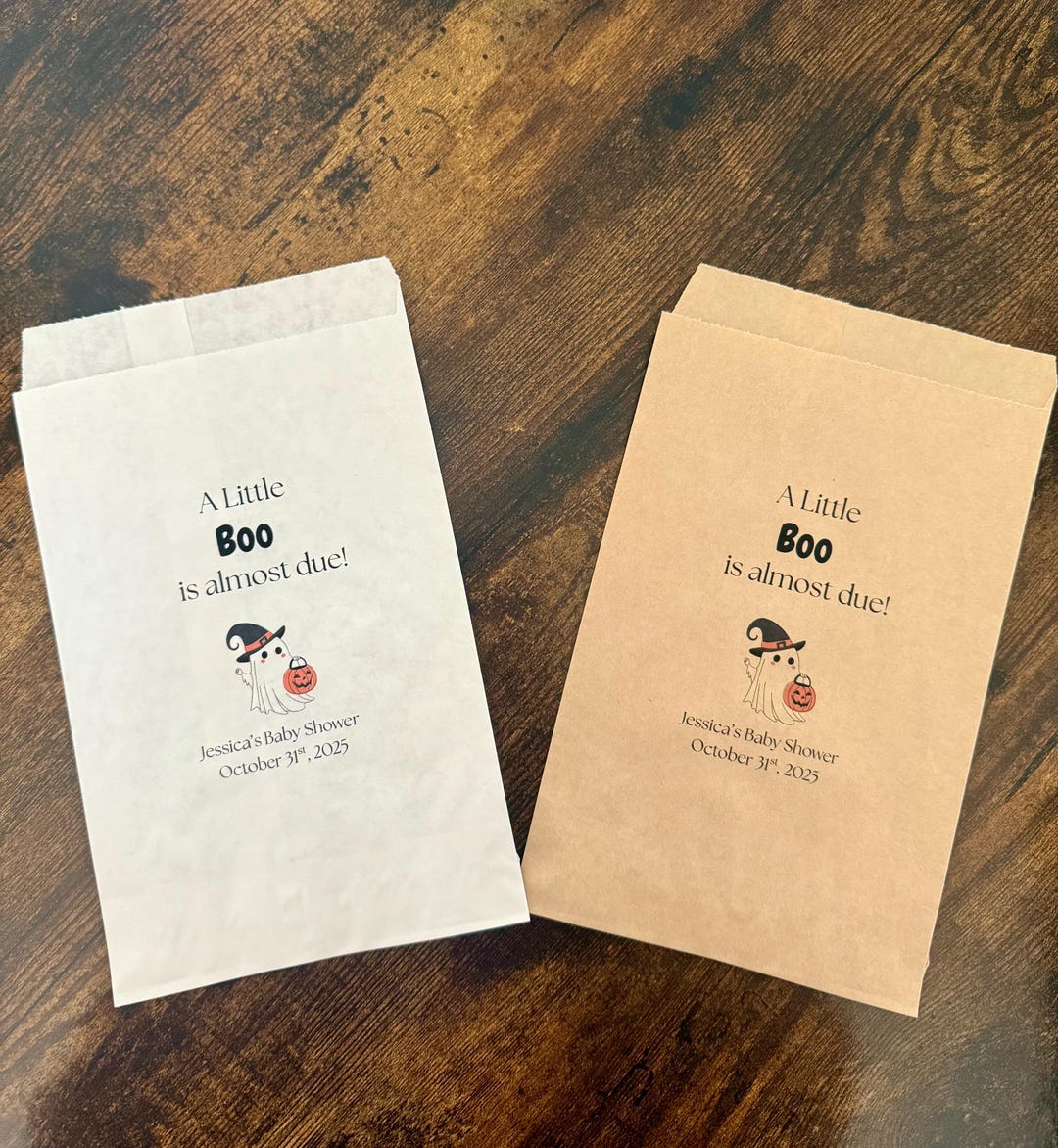 A Little Boo is Almost Due Party Favor Bags, Halloween Baby Shower Bags ...