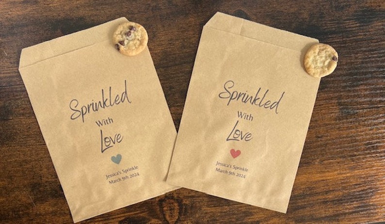 Custom Sprinkled With Love Treat Bags, Baby Shower Party Favors, Baby ...