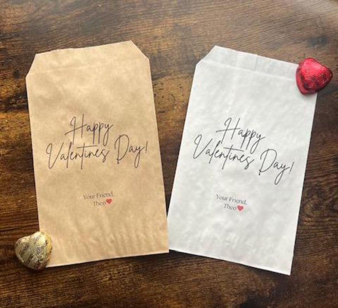 Happy Valentine's Day Treat Bag, Classroom Treat Bags, Candy Bag for V ...