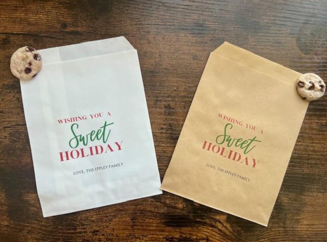 Wishing You a Sweet Holiday Treat Bag, Christmas Party Favor Bags ...