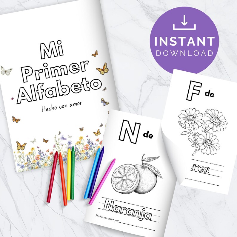 Spanish Baby First Abc Book Template | First Alphabet Book | Abc Book ...