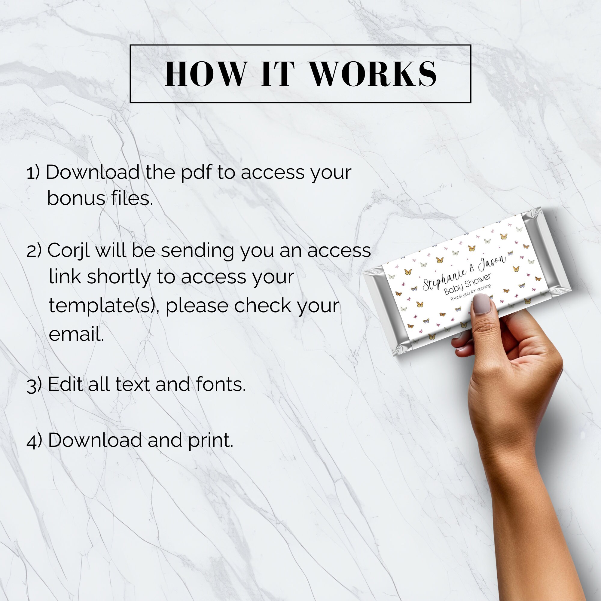 Chocolate Wrap Label Template Candy Bar Wrapper Wildflower Baby Shower ...