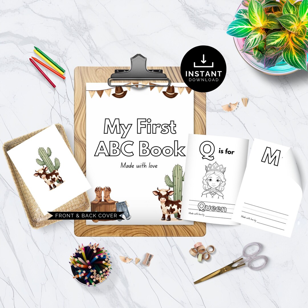 Cowboy My First ABC Book Activity Baby's First Alphabet - Etsy
