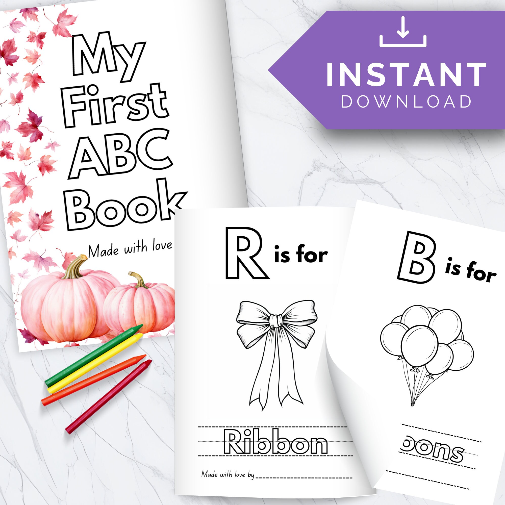 Babys First Abc Book Printable Baby Shower Game My First Abc Book Abc ...