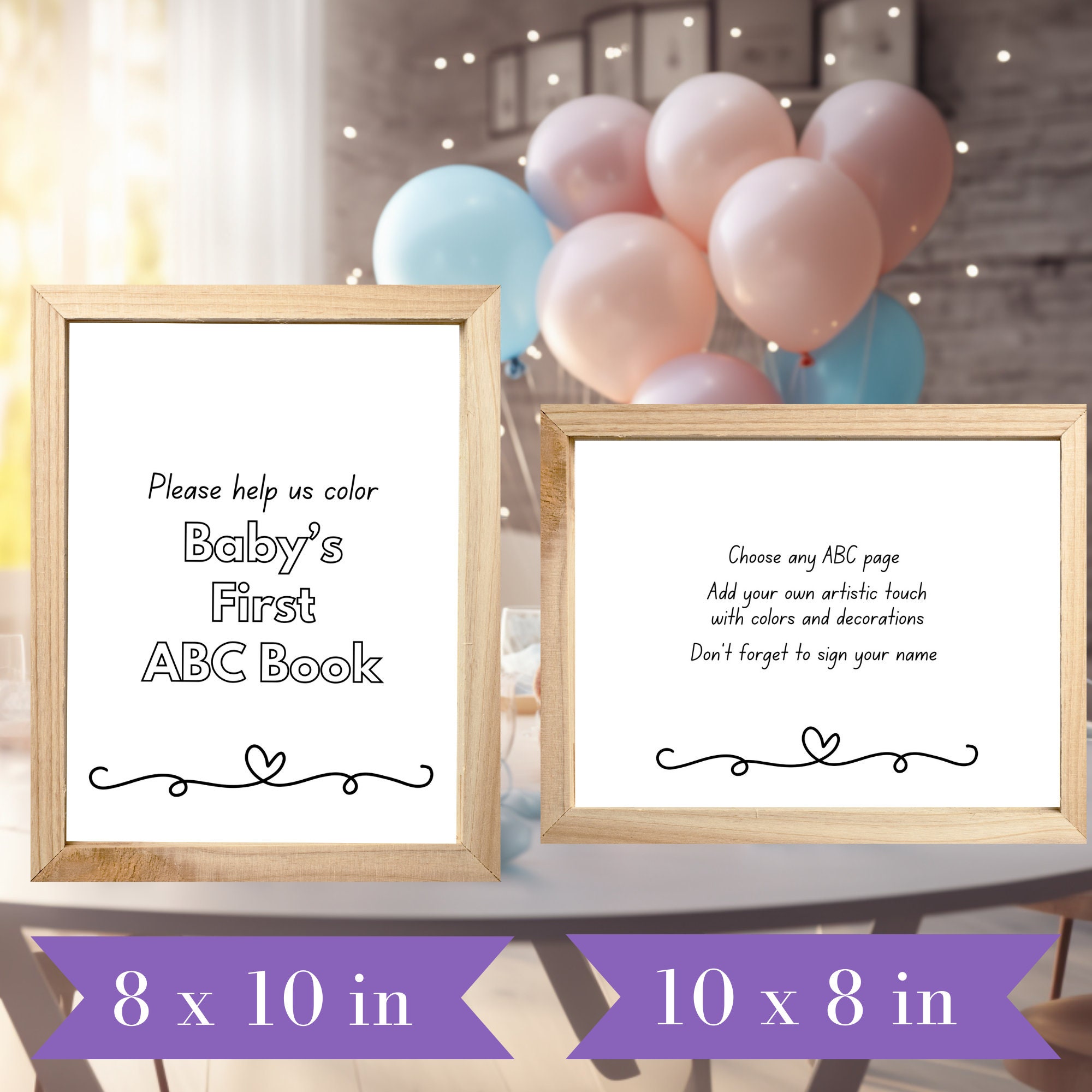 ABC Baby Shower Guest Book, Baby Shower Coloring Book Florida Theme ...