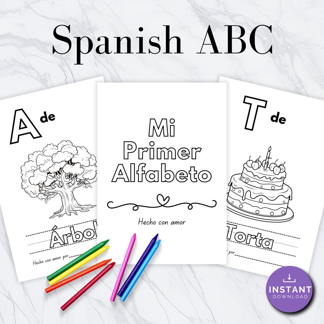 Abc Coloring Book Baby Shower Spanish | Spanish Baby Shower Activity ...