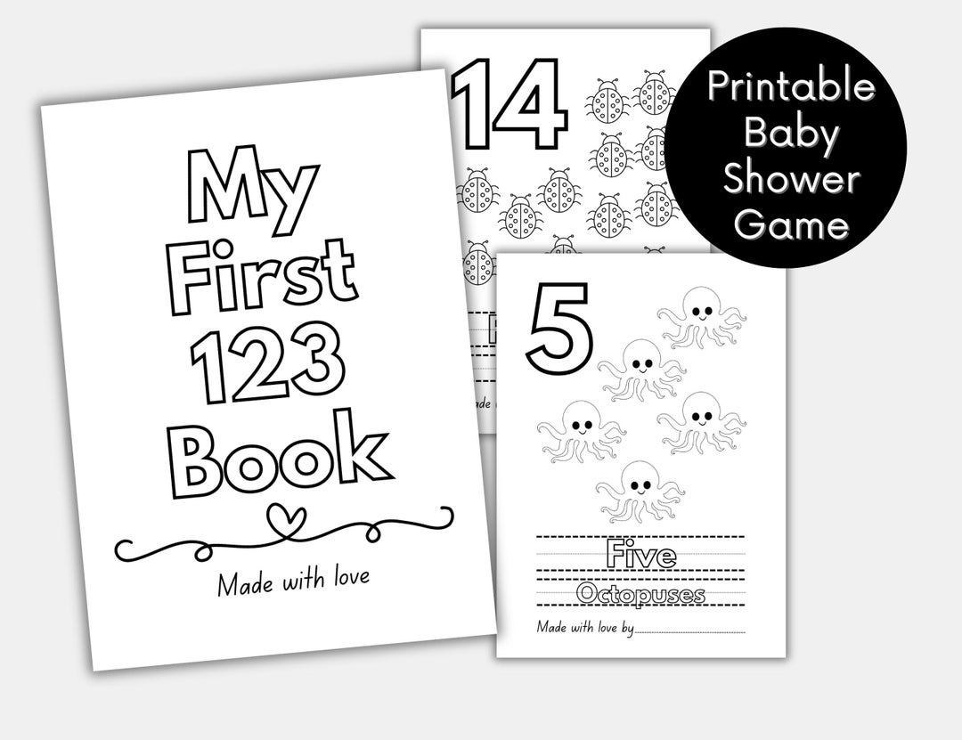 Baby's First 123 Book A Baby Shower Coloring Adventure - Etsy