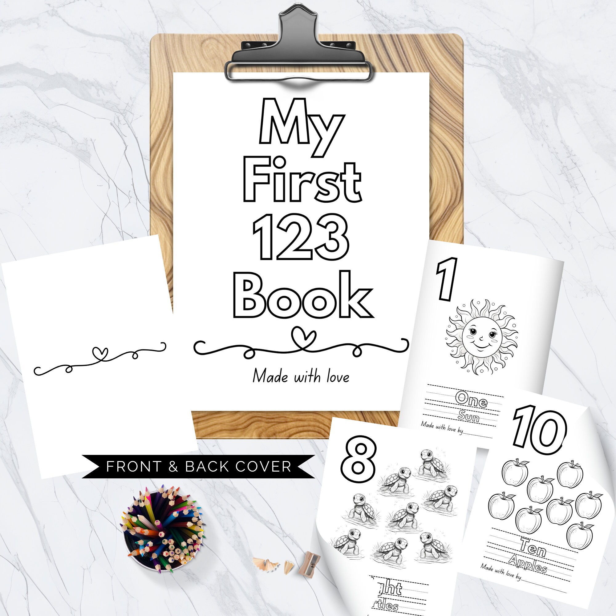 Baby Shower 123 Coloring Book Baby's First Numbers Numbers Coloring ...