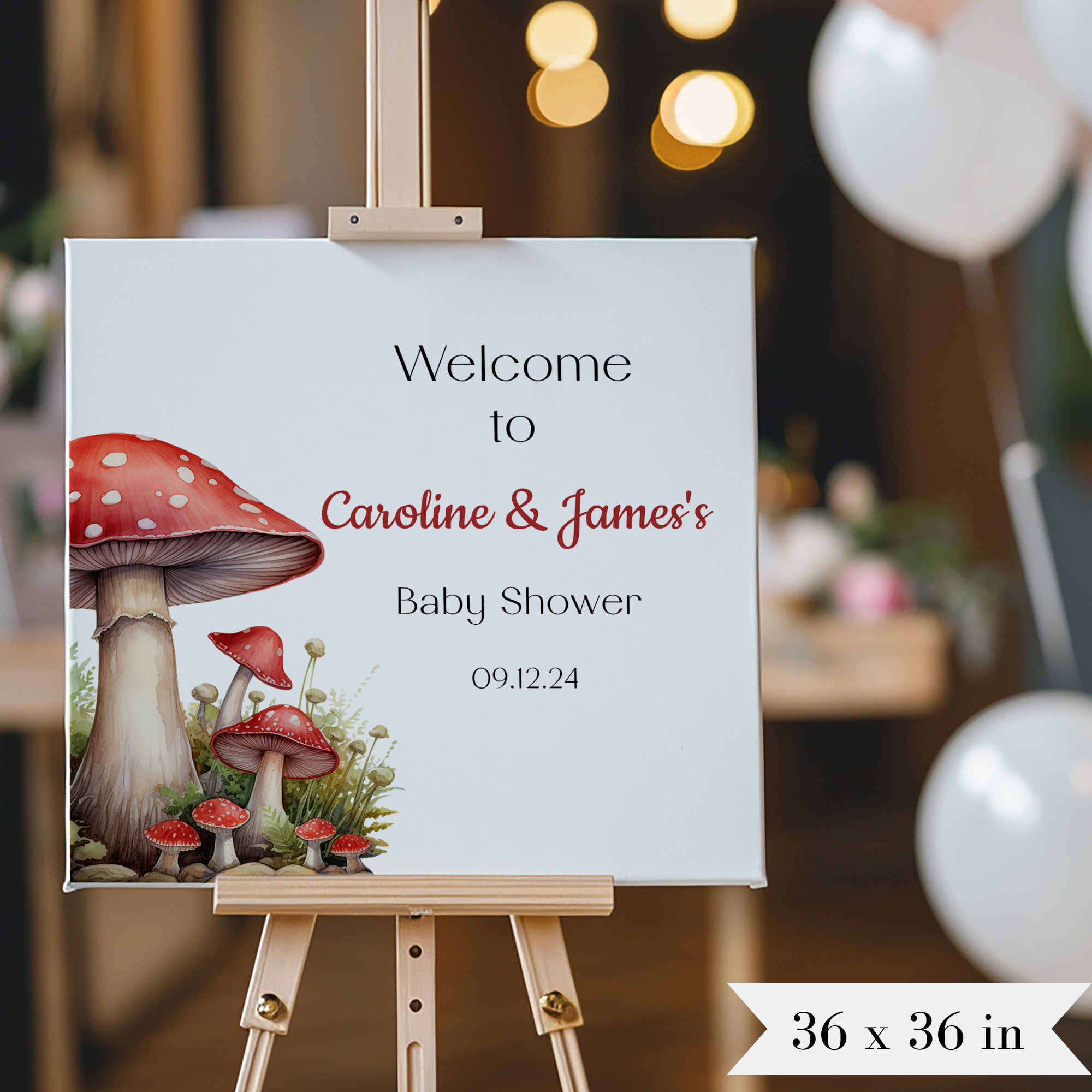 Mushroom Baby Shower Welcome Sign | A Little Funguy is on the Way | Editable Mushroom Baby ...