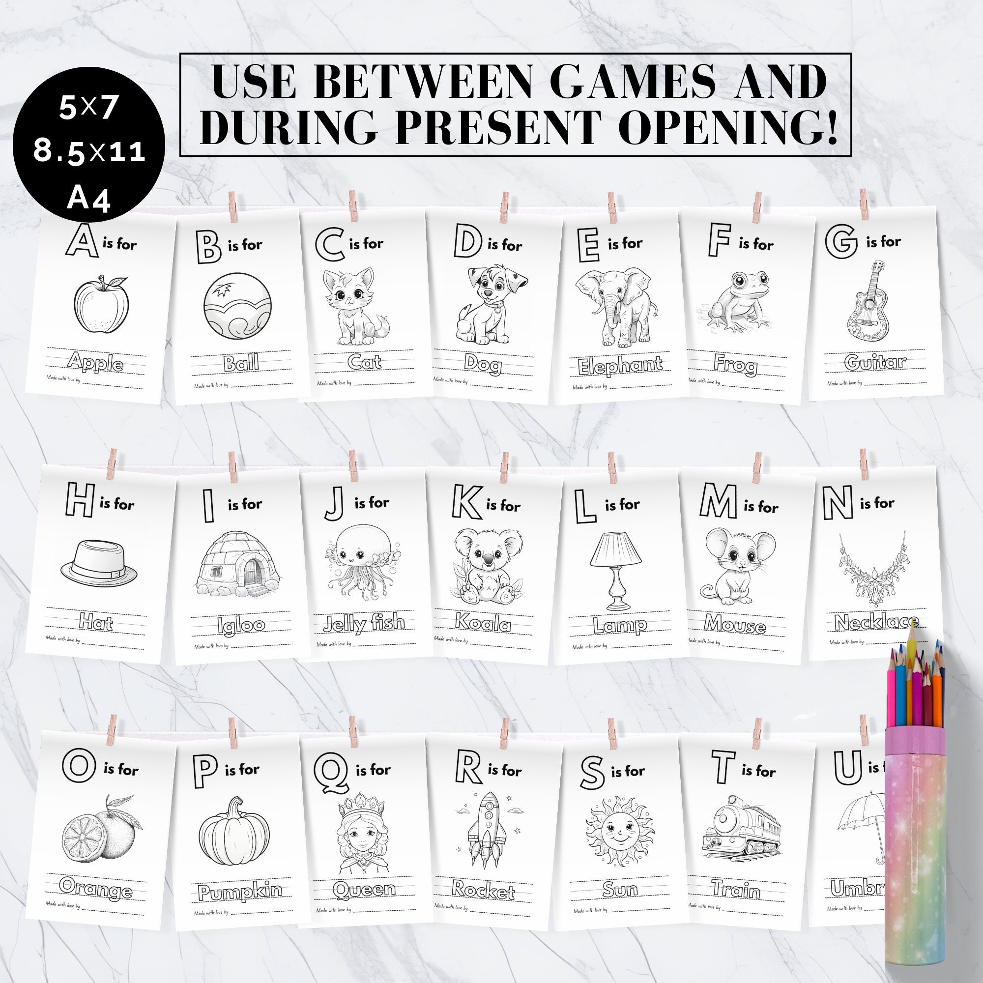 Abc Dinosaur Coloring Book Dinosaur Baby Shower Games Baby's First ...