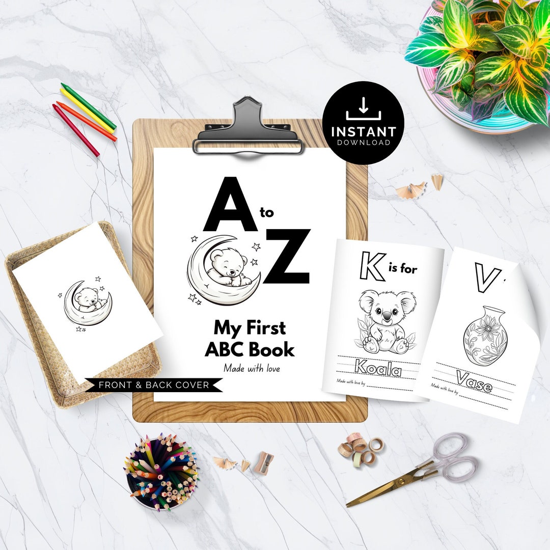 Baby's First Abc Coloring Book Baby Shower Game Babys First First ...