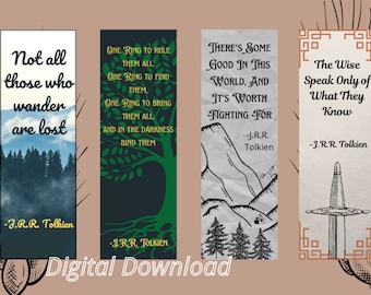 Lord of the Rings Bookmarks Handmade Wood Bookmark Gandalf Tolkien ...