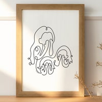 Israel Judaica Jewish Decor Modern Continuous Line Art Abstract Print ...