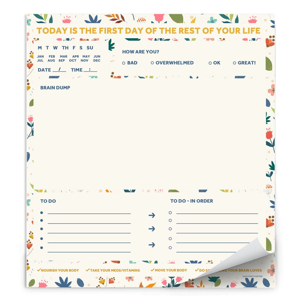 Adhd, Neurodivergent Friendly to Do List Simple Daily Planner Task ...