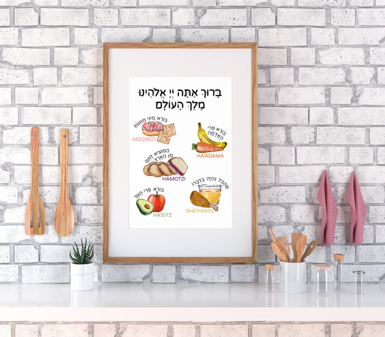 Jewish Blessings on Food | Brachot | Brachos | Printed Poster | Judaica ...